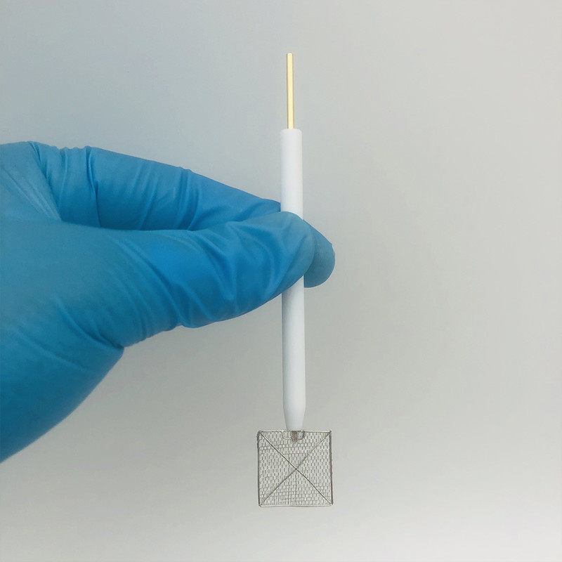 Platinum mesh electrode with diagonal reinforcement 30*30mm - Dekresearch