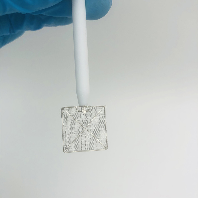 Platinum mesh electrode with diagonal reinforcement 30*30mm - Dekresearch